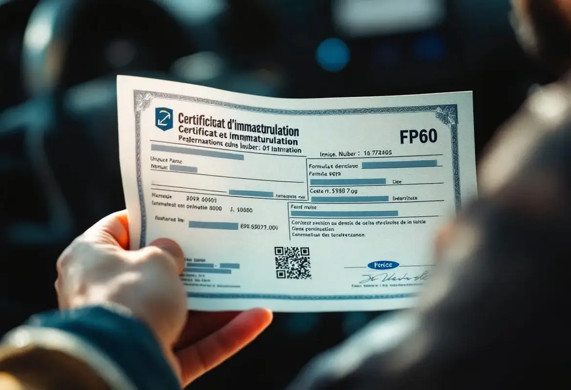 Le numéro de formule du certificat d'immatriculation